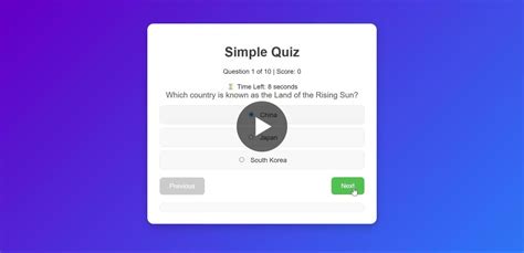Webdevelopment Quizapp Internship Technohacks Html Css
