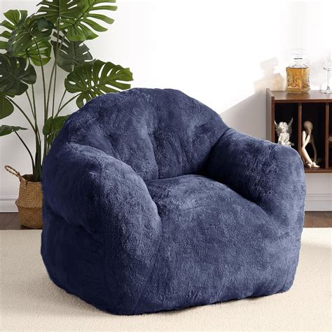 Giant Bean Bag Chair Sofa High Density Foam Filled Large Beanbag Sofa With Armrests For Living