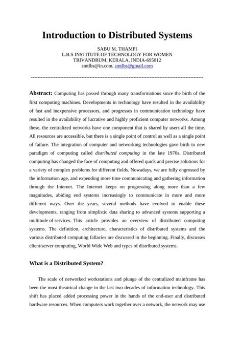 Pdf Introduction To Distributed Systems Dokumentips