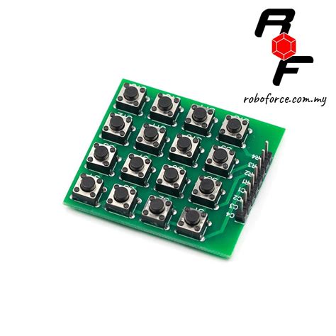 4x4 Button Keypad Module For Arduinoraspberry Pi Arm 8051 Microcontrollers Stemroboticsiot