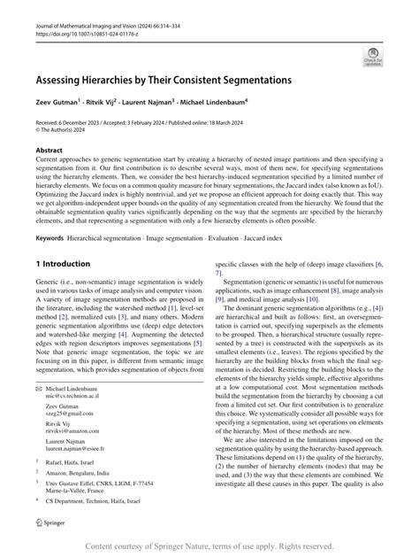 Pdf Assessing Hierarchies By Their Consistent Segmentations