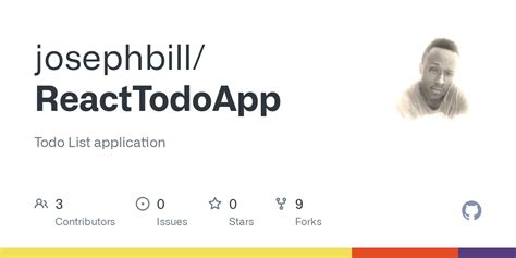 GitHub Josephbill ReactTodoApp Todo List Application