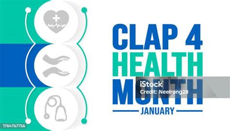 1월은 박수 4 건강의 달 배경 템플릿입니다 휴일 개념 배경 배너 플래카드 카드 및 포스터 디자인 템플릿 텍스트 비문 및 표준 색상 벡터 일러스트 레이 션입니다 9월에 대한