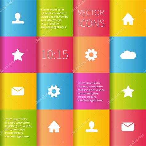 Colourful Boxes Ui Design Stock Vector Image By Mileswork 70183155