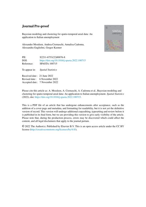 Pdf Bayesian Modeling And Clustering For Spatio Temporal Areal Data