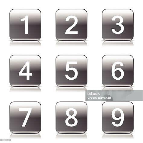 숫자 계산 스퀘어 벡터 블랙 버튼을 아이콘크기 디자인식 설정 1에 대한 스톡 벡터 아트 및 기타 이미지 1 2 2015년 Istock