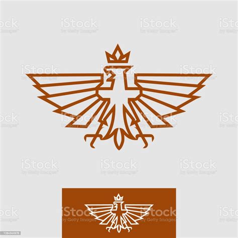 빈티지 얇은 라인 미니멀 한 로얄 헤럴드 독수리 코트 의 팔 벡터 아이콘 고급에 대한 스톡 벡터 아트 및 기타 이미지 고급 금 금속 깃털 Istock