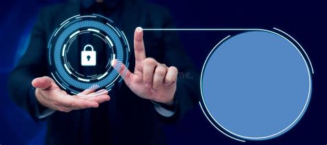 Man Standing Holding Tablet And Pressing On Virtual Button Business Man Carrying Pad Tapping