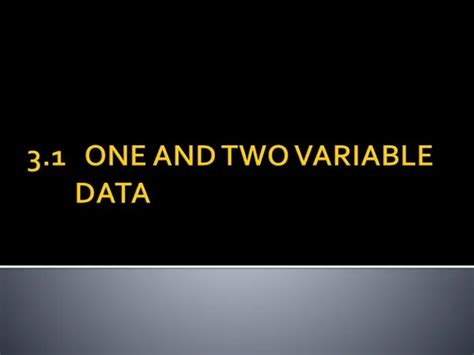 Ppt One Variable Vs Two Variable Data Powerpoint Presentation Free Download Id 3804525