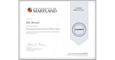 Elli Biswal On Linkedin Completion Certificate For Developing Innovative Ideas For Product Leaders