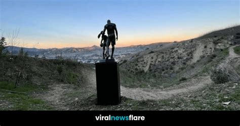 Memorial Statue Of Kobe And Gianna Bryant Erected At Crash Site