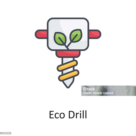 에코 드릴 벡터 흰색 배경에 채워진 개요 아이콘 디자인 일러스트레이션 Eps 10 파일 0명에 대한 스톡 벡터 아트 및 기타 이미지 0명 기후 묘사 모던 양식