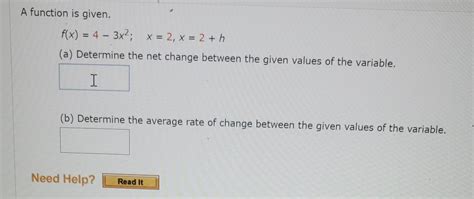 Solved A Function Is Given F X X X X H A Chegg Com