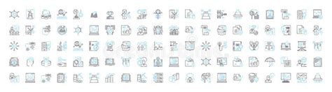 Research Analytics Vector Line Icons Set Analytics Research Data Analysis Metrics Results