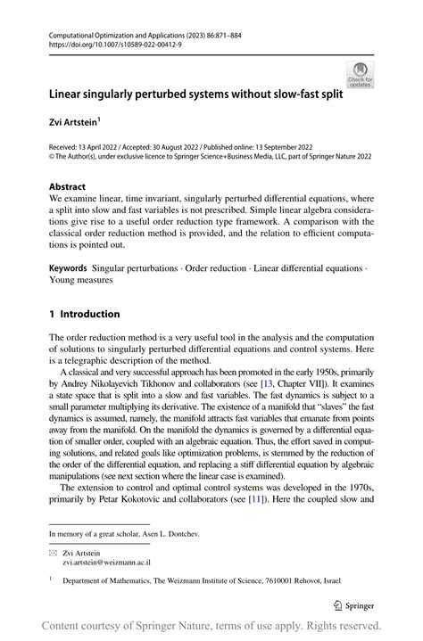 Linear Singularly Perturbed Systems Without Slow Fast Split