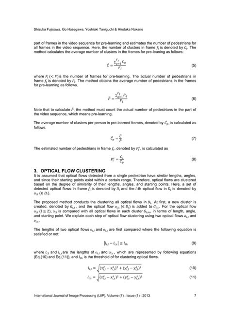 Pedestrian Counting In Video Sequences Based On Optical Flow Clustering