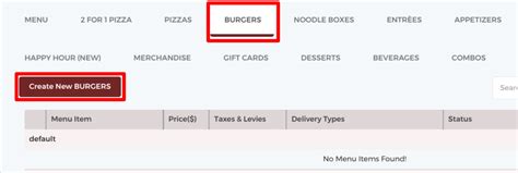 Create A Menu Item Moduurn Support
