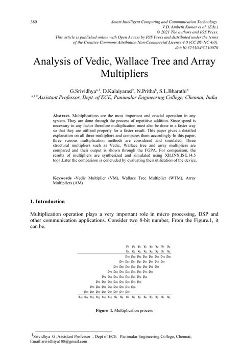 Pdf Analysis Of Vedic Wallace Tree And Array Multipliers