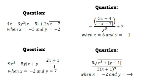 Evaluating Expressions Question Stack Activity Advanced Math Love