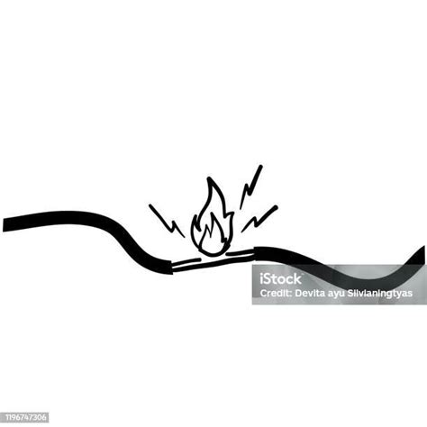 와이어가 타오르고 있습니다 화재 배선 케이블에 결함이 있습니다 과부하로 인한 화재 전기 안전 개념 단락 전기 회로 깨진 전기