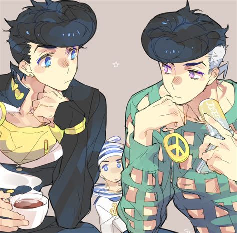Higashikata Josuke Higashikata Josuke And Kujo Josefumi Jojo No