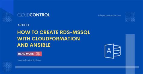 Cloudcontrol On Linkedin How To Create Rds Mssql With Cloudformation And Ansible Cloudcontrol