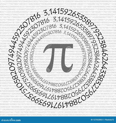 The Pi Symbol Mathematical Constant Irrational Number On Circle Greek Letter Stock Illustration