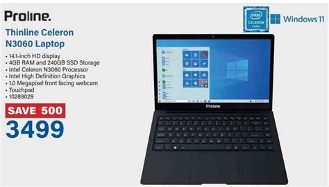 Proline Thinline Celeron N3060 Laptop Offer At Incredible Connection