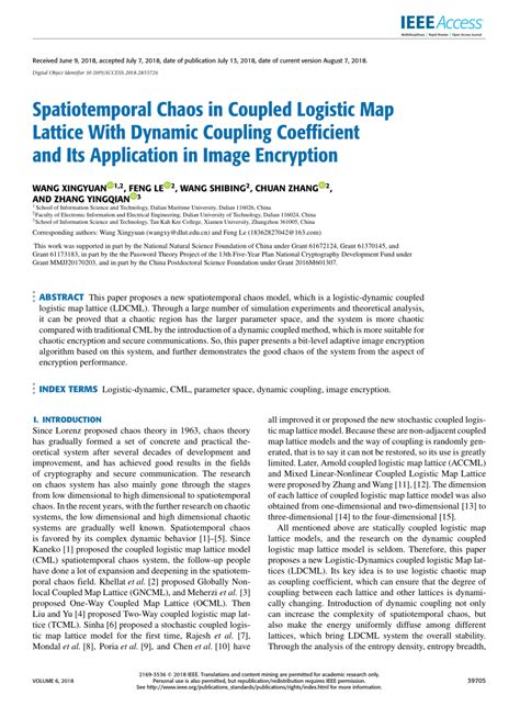 Pdf Spatiotemporal Chaos In Coupled Logistic Map Lattice With Dynamic Coupling Coefficient And