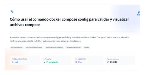 Cómo Usar El Comando Docker Compose Config Para Validar Y Ver Archivos