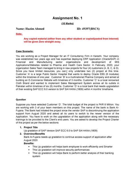 assignment no 1 hazim ahmed 49397 assignment no 1 10 marks name hazim ahmed id 49397