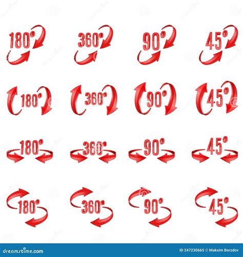 Angle Degrees Circle Icons Geometry Math Signs Vector Illustration 79841648