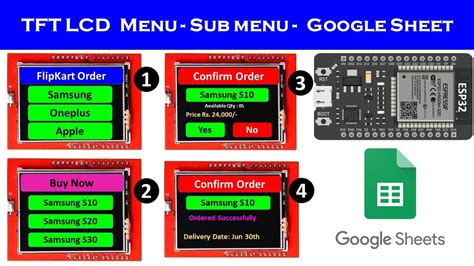 2 4 Inch TFT LCD Shield ESP32 Menu Option Selection Esp32 TFT LCD