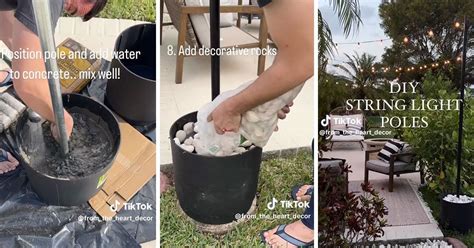 Light Up Your Space With These Easy DIY String Light Poles