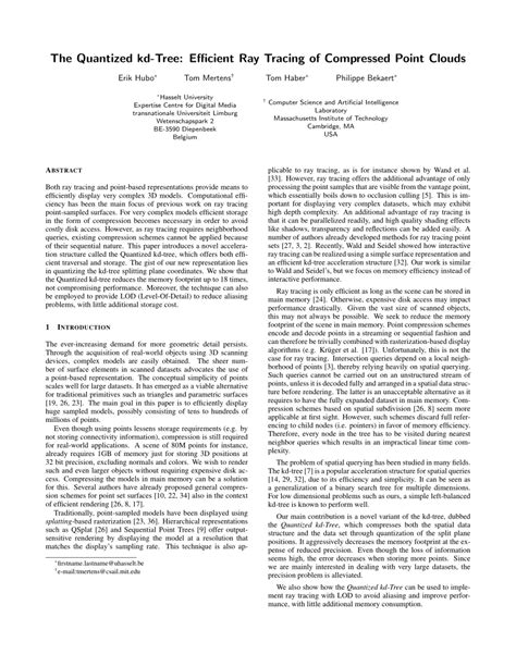 pdf the quantized kd tree efficient ray tracing of compressed point clouds