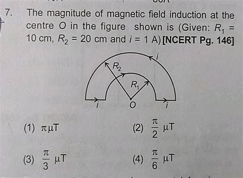 The Magnitude Of Magnetic Field Induction At The Centre O In The Figure S