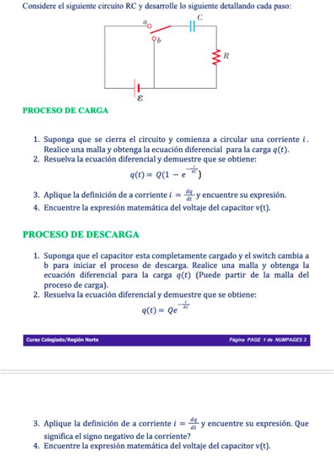 Get Answer Consider The Following Rc Circuit And Develop The