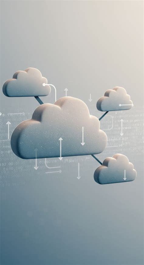 Cloud Computing Network Interconnected Clouds Symbolizing Data Sharing Network Security Global