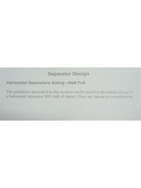 Horizontal Separator Design Pdf