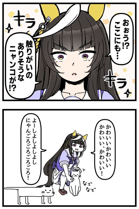 ウマ娘カルストンライトオとニャンコの漫画 1 2 ウマ娘 駄カッパ1日目あ 39aの漫画