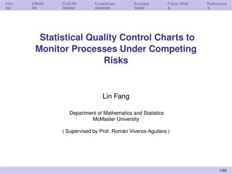 Statistical Quality Control Charts To Monitor Processes Under