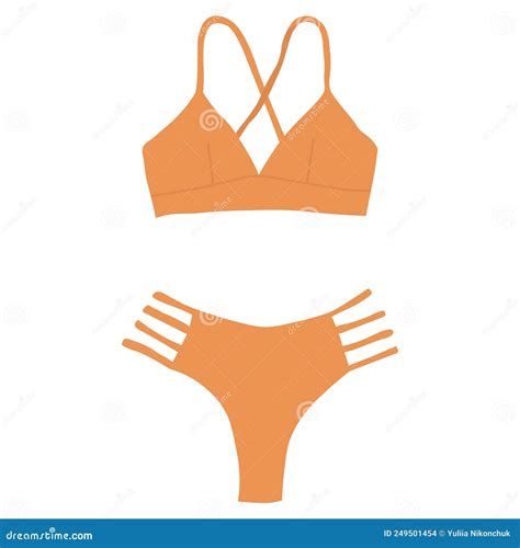 Orange Bikini Swimsuit Stock Vector Illustration Of Decoration
