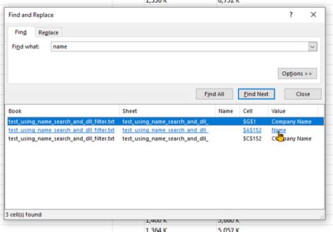 5 select name above the list of dlls
