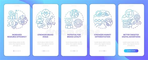 Benefits Of Market Segmentation Blue Gradient Onboarding Mobile App Screen Stock Vector