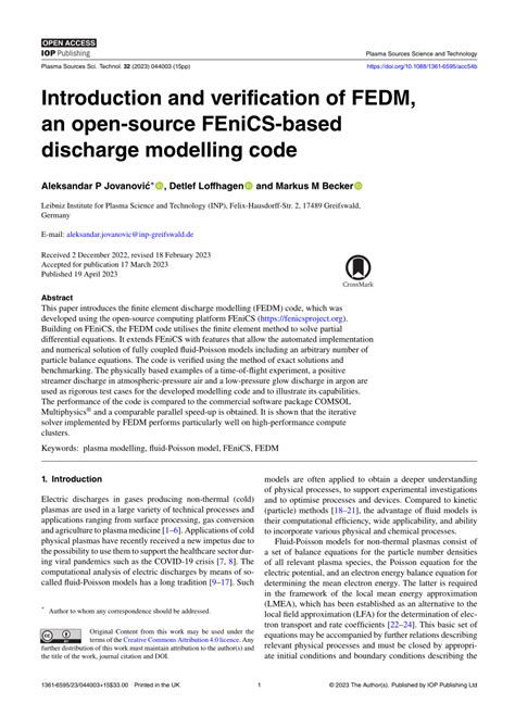 Pdf Introduction And Verification Of Fedm An Open Source Fenics