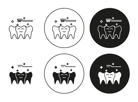 Tooth With Caries Icon Logo Sign Outline Vector Image