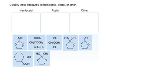 Solved Classify These Structures As Hemiacetal Acetal Or