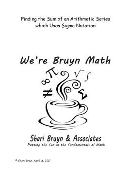 Sequences And Series Sum Of An Arithmetic Series Using Sigma Notation