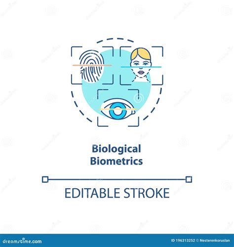 Biological Biometrics Concept Icon Stock Vector Illustration Of Face Contour 196313252