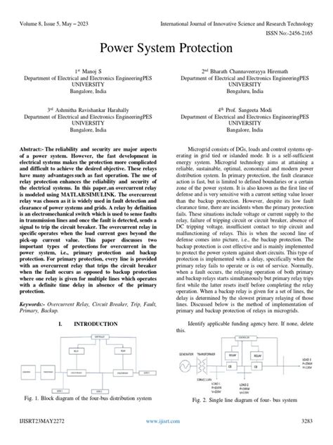 Power System Protection Pdf Relay Electrical Engineering